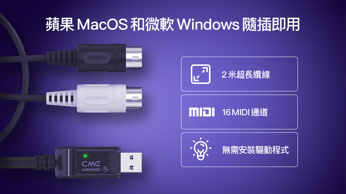 CME U2MIDI Pro – 32-bit專業USB MIDI線 - PChome 24h購物